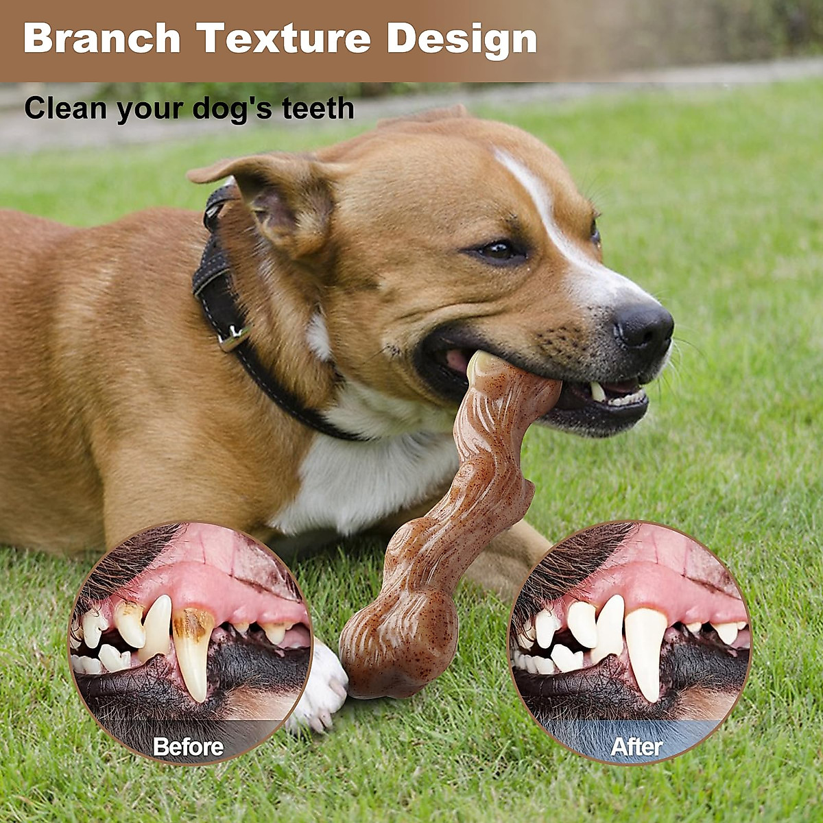Liangmall Dog Chew Toys for Aggressive Chewers, Nylon Tough Dog Toy with Real Beef Flavored, Indestructible Dog Toys for Medium/Large Breeds