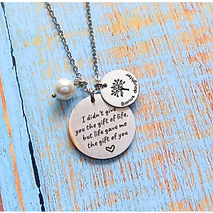 Stepdaughter Gift - I Didn't Give You the Gift of Life But Life Gave Me the Gift of You - Family Tree Pendant Necklace Step Daughter Gifts from Stepmom or Stepdad