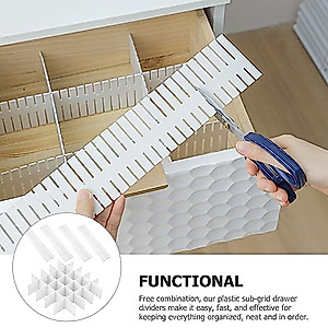 Alipis Plastic Drawers 12 Pcs Drawer Dividers Adjustable Drawer Organizer Diy Plastic Grid Closet Separator Tidy Organizer Container for Socks Underwear Makeup Plastic Storage Drawers