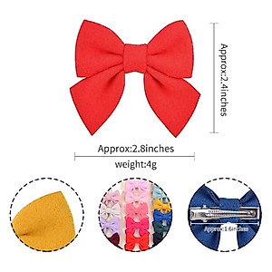 40pcs 2.8 Inche Woolen Felt Hair Bows Alligator Clips Cute Hair Barrettes Hair Accessories for Kids Toddlers School Little Girls