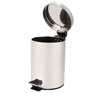 Trash Can - 3L Household Stainless Steel Step Pedal Trash Can - Dustbin Rubbish Garbage Bin Container Suit for Toilet, Bathroom, Kitchen, Living Room