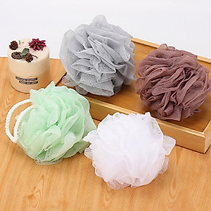 8 Small Mesh Pouf Bath Sponge - Mesh Loofah Body Exfoliating Shower Ball Shower Sponge
