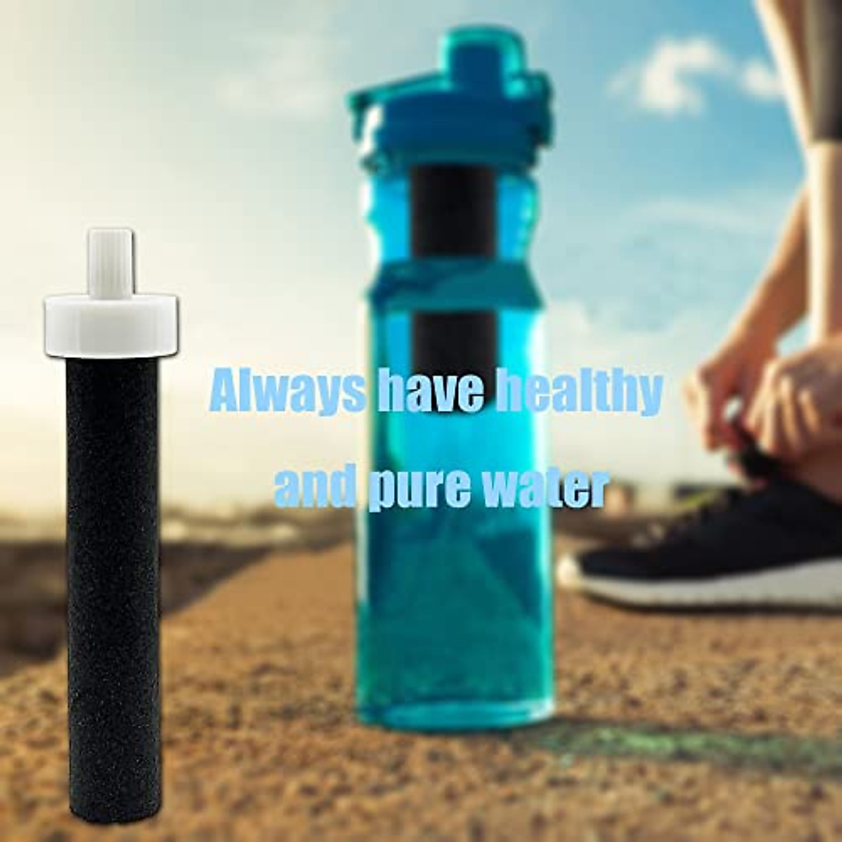 Xcivi Replacement Activated Carbon Water Bottle Filter for Brita BB06, Brita Hard Sided, Sport and Stainless Steel Bottle Filter, 10 Count