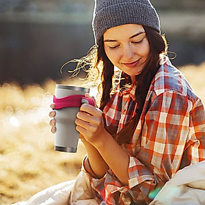 Tumbler Handle Fits for 30 OZ YETI Rambler,Rtic Mug-Previously Design,Sic,OZARK TRAIL & More Tumbler Travel Mug | BPA FREE（Handle Only） (Red)