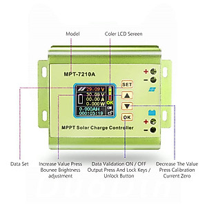 Charge Controller Mppt Solar Charge Controller Mpt-7210A LCD Display 24V 36V 48V 60V 72V 10A Adjustable for Lithium Battery