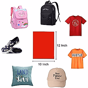 HTV Heat Transfer Vinyl Bundle 12"x10" 11 Pack- Iron on Vinyl for T Shirts DIY Iron on Fabrics (Red)