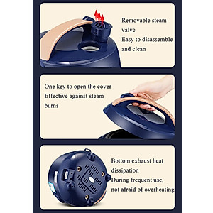 Rice Cooker with Steamer Insert, Blue, Slow Cooker with Keep Warm Function, Steamer, Rice Cooker,Blue-5L