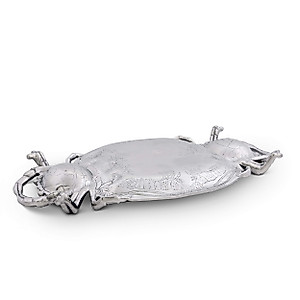 Arthur Court Aluminum Metal Crab Platter / Tray Heavy Quality Coastal Décor for Serving Food and Drinks 24 inch x 13.5 inch