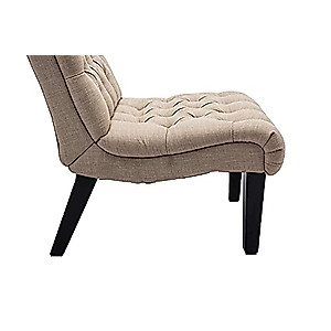 Haobo Home Armless Accent Chair Button Tufted Slipper Chair Side Chair for Living Room Dining Room Bedroom Funiture