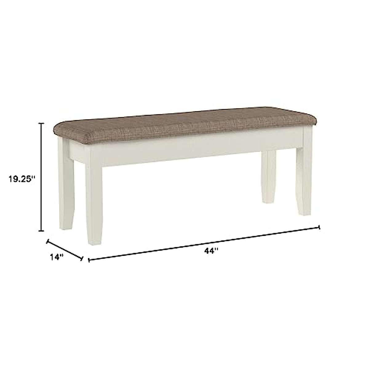 Powell Furniture Jane Storage, Antique White Dining Bench,