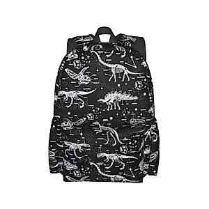 Dinosaur Skull Stylish Backpack With Adjustable Padded Shoulder Straps Daypacks For College Travel One Size