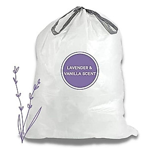 Plasticplace 4 Gallon Trash Bags │ 0.7 Mil │ Lavender and Soft Vanilla Scented Garbage Can Liners │ 17" x 16" (200 Count)