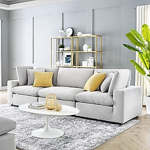 Modway Commix Down-Filled Overstuffed Performance Velvet 3-Seater Sofa