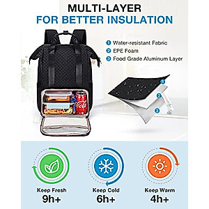 BAGSMART Laptop Backpack 15.6 Inch Travel Backpack for Women, Lunch Backpack Work Backpack Business Computer Back Pack(Black)