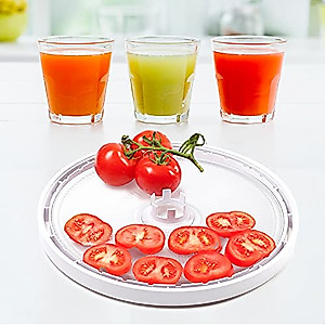 Fruit Roll Dehydrator Sheets Round Food Grade Plastic Fruit Roll Sheets White Fruit Roll Dried Fruit Leather Meat Beef Christmas Birthday Party Home Kitchen Bakery Use, 12.2 Inch (4 Pieces)