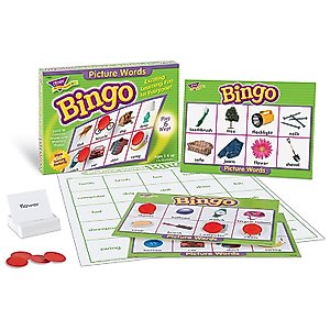 Trend Enterprises: Picture Words Bingo Game, Exciting Way for Everyone to Learn, Play 6 Different Ways, Perfect for Classrooms and at Home, 2 to 36 Players, for Ages 5 and Up