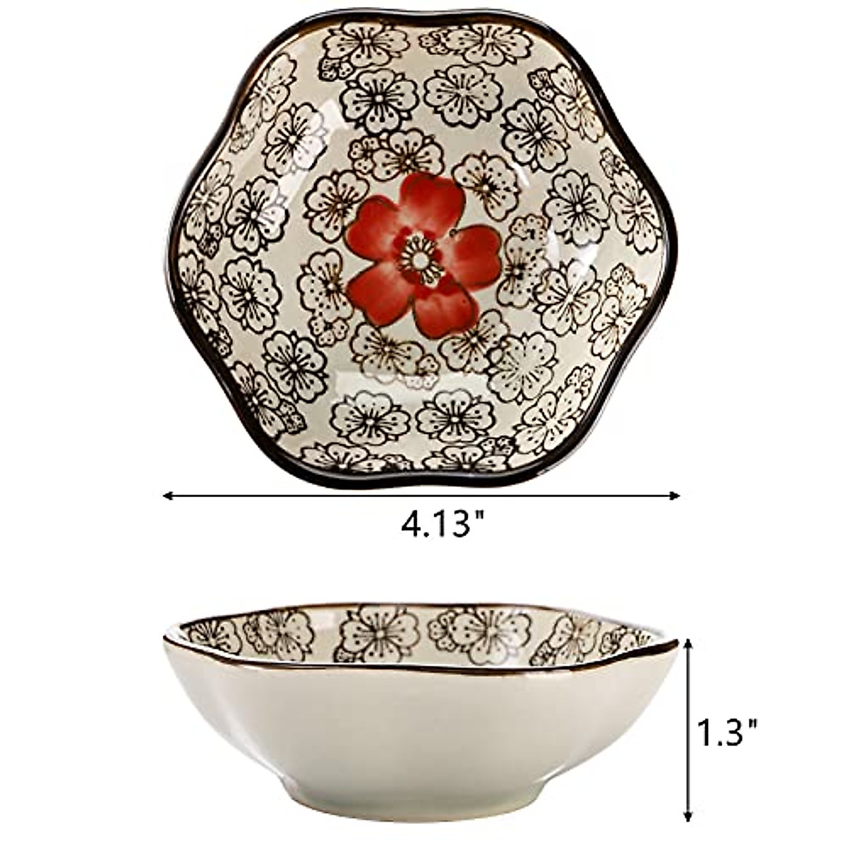 ZEAYEA Set of 12 Pinch Bowls, Ceramic Dipping Mini Bowls, 3 oz Soy Sauce Dishes, Japanese Appetizer Condiments Serving Dishes for Sushi, Ketchup, Dessert, Snack, BBQ, Party, Dinner