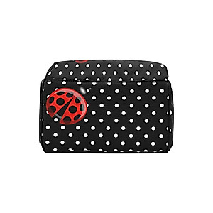 Eiis Unidesign Dots Ladybirds Personalized Diaper Bag Multi-Function Backpack Nappy Bag Travel DayPack for Unisex