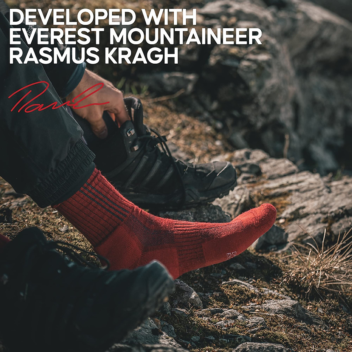 DANISH ENURANCE Premium Outdoor Hiking Socks, Merino Wool, Men & Women, 2 Pack, Multicolor (1 x navy, 1 x grey), US Women 11-13 // US Men 9.5-12.5