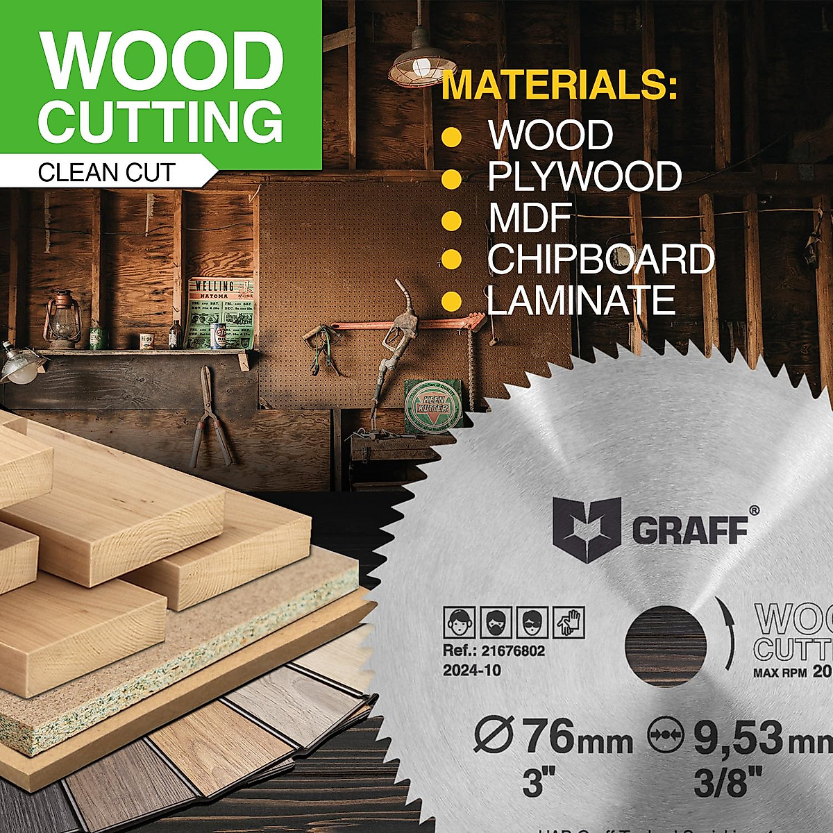 3 Inch Circular Saw Blade for Wood, Plywood, Laminate, Drywall, Plastic – 80T Wood Cutting Disc with 3/8 Inch Arbor from GRAFF