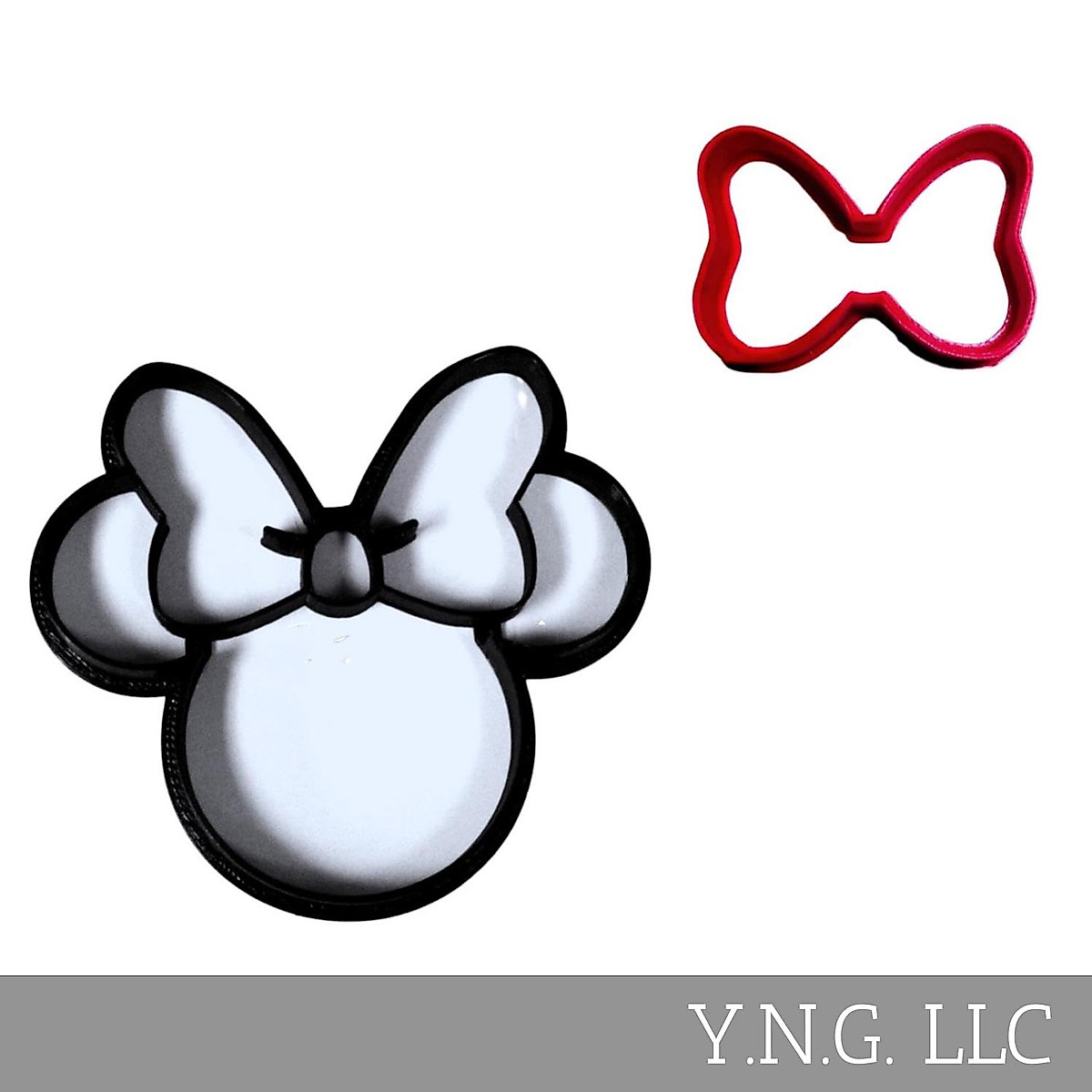 MINNIE MOUSE AND HER BOW CARTOON CHARACTER SET OF 2 SPECIAL OCCASION COOKIE CUTTERS 3D PRINTED MADE IN USA PR1539