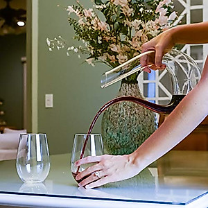 Galashield Wine Decanter, 100% Hand Blown Lead-free Crystal Glass Red Wine Carafe U Shape Wine Aerator