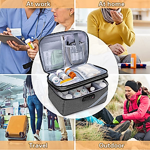 Trunab Medicine Storage Bag with Combination Lock, Lockable Pill Bottle Organizer, Travel Medication Carry Case for Medicine Box, Prescription, Vitamins,Supplements or Medical Supplies