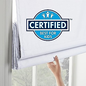 Eclipse Lane Cordless Roman Shades for Windows, Room Darkening, 23 in Wide x 64 in Long, Noise Reducing and Energy Efficient Window Treatments for Living Room, Bedroom or Office, White