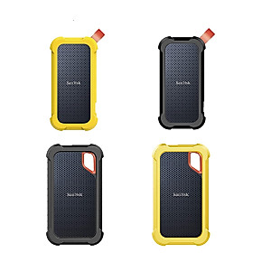 DAYJOY Soft Silicone Bumper Frame Case Compatible with SanDisk Extreme Portable New Generation SDSSDE30 500GB 1TB 2TB 4TB External SSD- Portable shockproof dropproof Skin Sleeve (BLACK)