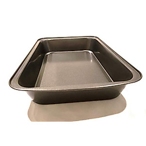 April Supply 9 inch by 14 inch Detroit Style Deep Dish Square Pizza Pan with Sauce Ladle Sicilian Rectangular Bake Dish with Stainless Steel Ladle