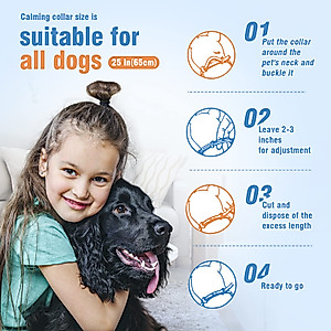 Calming Collar for Dogs 4 Packs Pheromone Collar 60 Days Use, Dog Anxiety Relief Separate Design Suitable for Various Small Medium Large Dog Relax Dog Calming Collar, Adjustable Size 25 Inches
