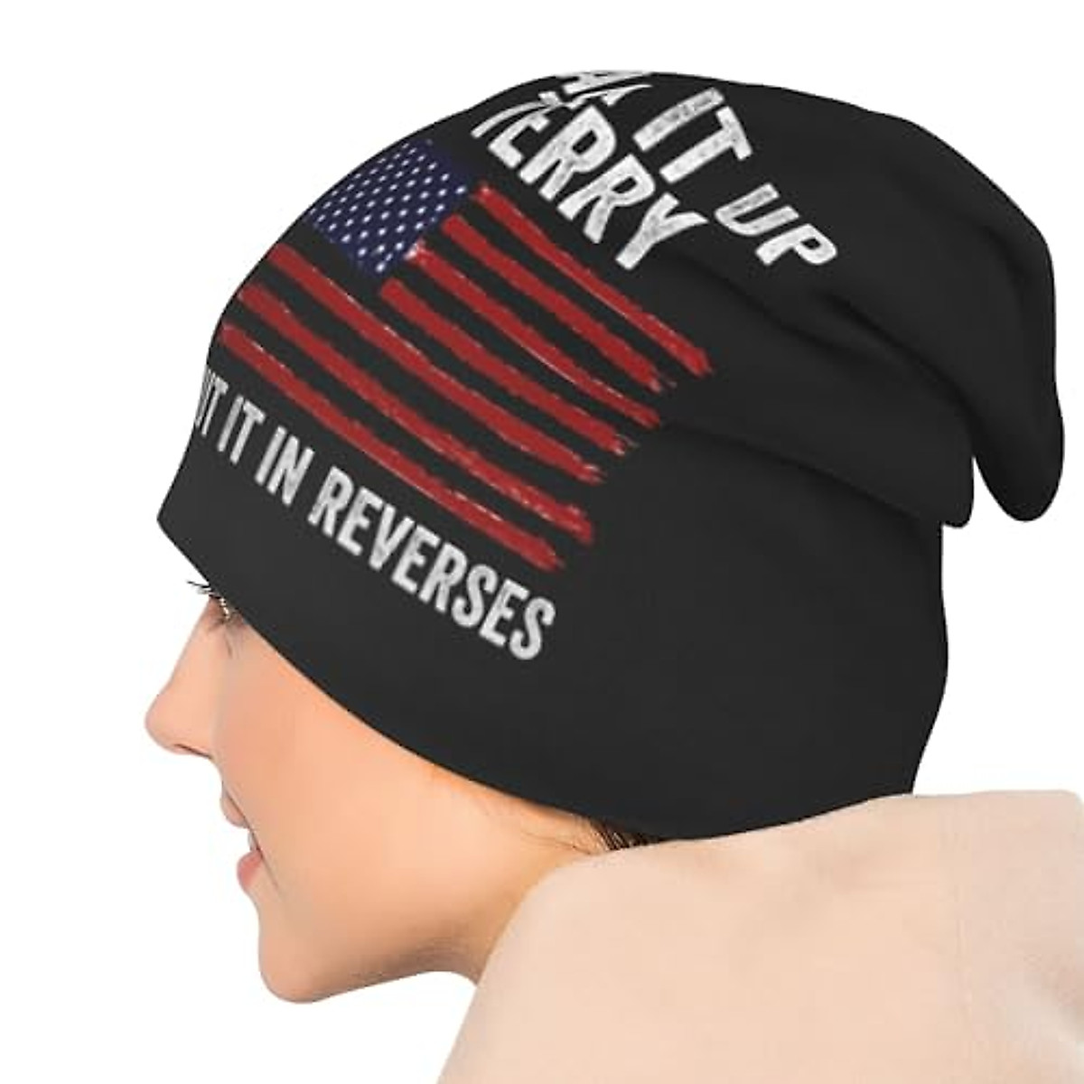 YVNUM Back It Up Terry Put It in Reverses Winter Beanie Hats for Men Women,Warm Cozy Knitted Cuffed Skull Cap