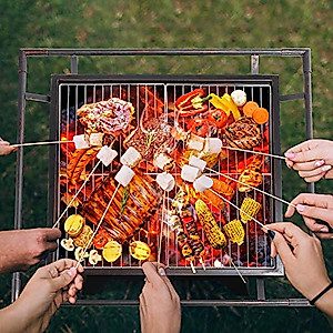 Yaheetech 32in Outdoor Fire Pit Metal Square Firepit Wood Burning Backyard Patio Garden Beaches Camping Picnic Bonfire Stove with Spark Screen, Log Poker