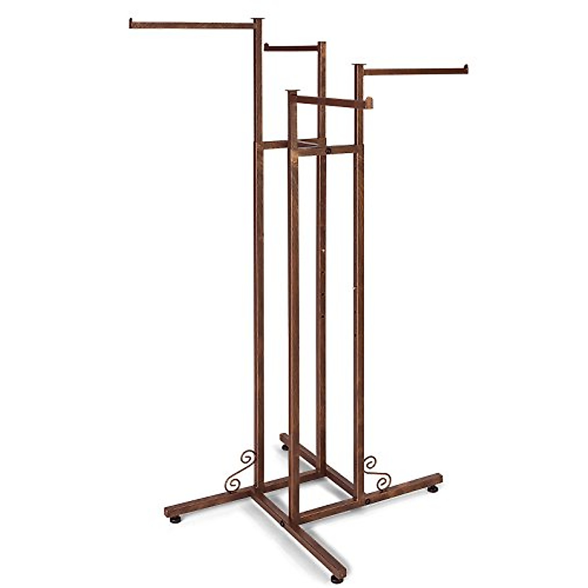 SSWBasics 4-Way Clothing Rack with Straight Arms - Boutique Cobblestone (Adjustable Leveler Glides)