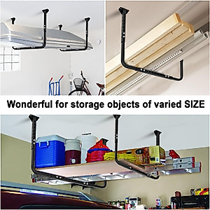 Colinktool Adjustable Garage Ceiling Storage Racks, Garage Overhead Storage Bracket,Ceiling Mounted Heavy-duty Garage Storage Shelves,33 in. x 34 in,200lbs Weight Capacity