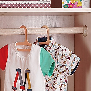 Btibpse Wooden Oval Closet Rod Polished Wood Wardrobe Closet Rod with End Supports (50 cm)