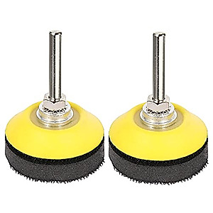 Yakamoz 2 Set 2-Inch Hook and Loop Sanding Backing Pad with Soft Foam Layer Buffering Pad for Drill Air Die Grinder Sander Rotary Tool, 1/4" Shank Adapter Included