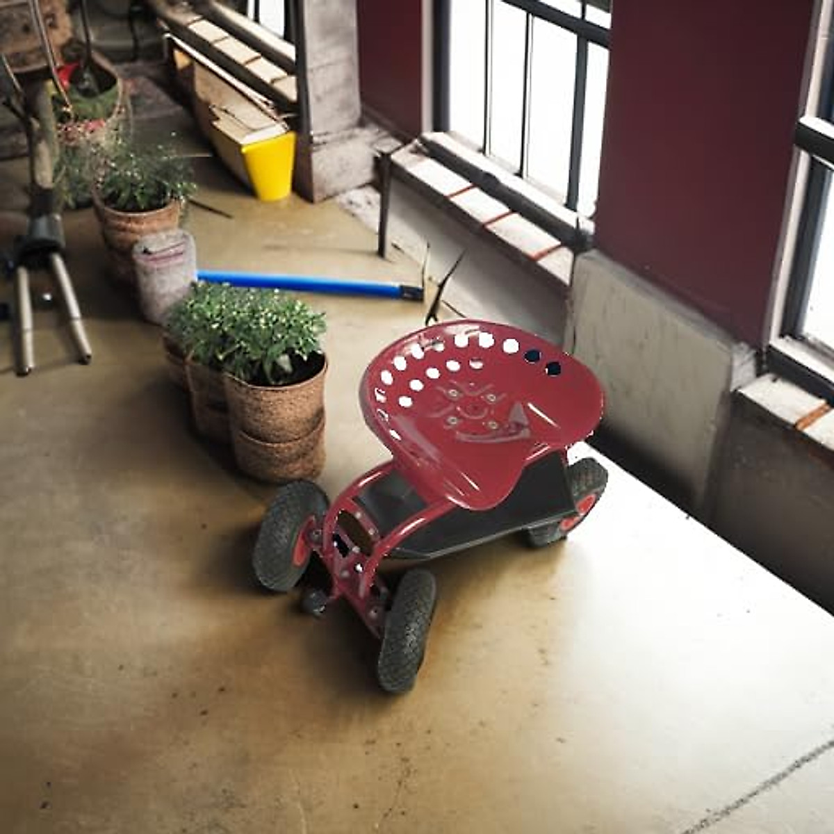 Ironton Rolling Garden Seat with Turnbar