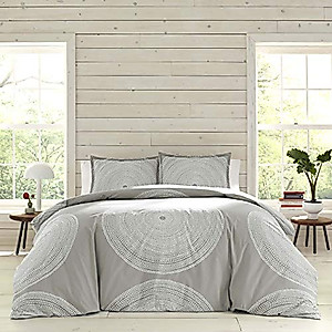 Marimekko - Queen Comforter Set, Smooth Cotton Percale Bedding with Matching Shams, Medium Weight Home Decor (Fokus Grey, Queen)