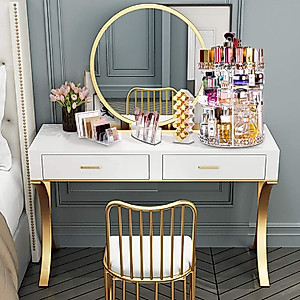 360 Rotating Makeup Organizer Large Perfume Cosmetics Organizer Beauty Organizer Clear Cosmetic Storage Display Case with 7 Layers and Detachable Shelves for Bedroom Dresser or Vanity Countertop