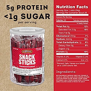 OLD WISCONSIN Beef Snack Sticks, High Protein, Gluten Free, 24 Ounce Resealable Jar