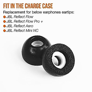 TENNMAK Memory Foam Eartips Replacement for JBL Reflect Flow & Reflect Flow Pro + & Reflect Mini NC & Reflect Aero TWS Earbuds Earpads Ear Tip