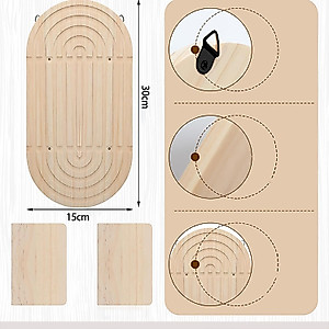 Generic Bookshelf Arched Wood Rainbow Wall: Retro Bohemian Double Floating Wall Shelving, Brown