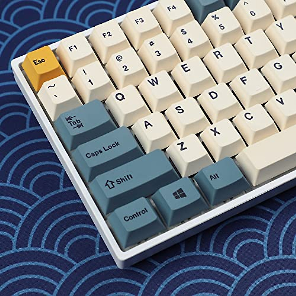 145 Apricot Yellow Dye-Sub Mac Keycaps Thick PBT Cherry Profile Key caps for TKL 61 64 68 75 87 96 104 108 GMMK MX Mechanical Keyboard