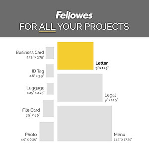 Fellowes Thermal Laminating Pouches, 3mil Letter Size Sheets, 9 x 11.5, 200 Pack, Clear (5743401)