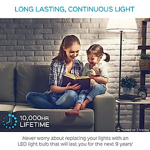 LUXRITE A19 LED Light Bulb 100W Equivalent, 5000K Bright White Non-Dimmable, 1600 Lumens, Standard LED Bulb 15W, E26 Medium Base, UL Listed, Perfect for Table Lamps and Home Lighting (6 Pack)