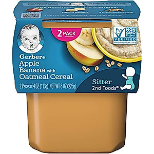 Gerber Baby Food, 2nd Foods, Apple Banana with Oatmeal, 8 OZ (Pack of 1)