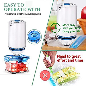 Sous Vide Bags Reusable 27Pcs, BPA Free Food Vacuum Sealer Bags, Food Storage Bags, Vacuum Zipper Bags for Sous Vide Cooking - 20Pcs Food Sealer Bags & 5 Air Valves & 2 Seal Clips (8.5X8.5 in) 1.4L
