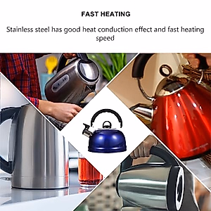 Whistling Tea Kettle Stainless Steel Tea Pot Tea Kettle Stovetop Whistling Kettle with Cool Grip Handle for for Kitchen Camping 3 Liter Gas Stove Teakettle