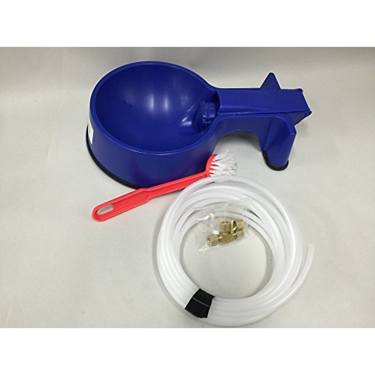 Easy-Clean Auto-Fill Water Bowl with Indoor Installation Kit and 25 foot of Poly-tubing,Blue